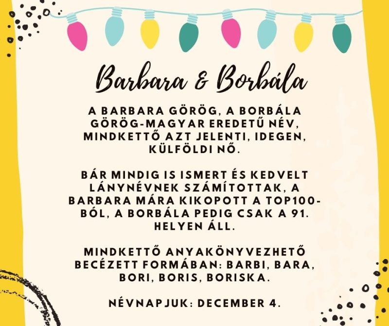 Decemberi névnapok